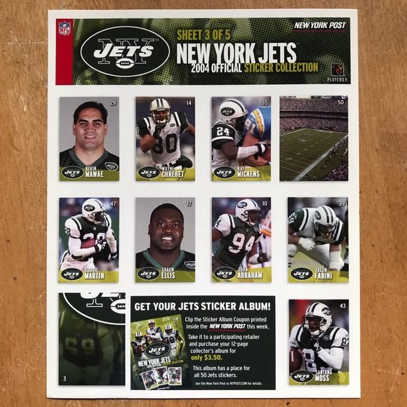 Players Inc | Toys | 204 Ny Jets Giants Sticker Collection | Poshmark